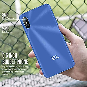KXD 6C Cell Phone 4G Android Phones Unlocked 5.5" Full-Screen Phone 8MP Camera Smartphones Face ID 2500mAh Battery 16GB ROM with 64GB Expandable Memory Mobile Phones US Version (Blue)
