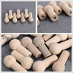 DOITOOL 8pcs Wood Shaker Pegs Unfinished Wooden Peg Hooks Hanger for Coat Wall Racks Hanging Towels Organizing Cups Mugs Headphone 51mmx23mmx15mm