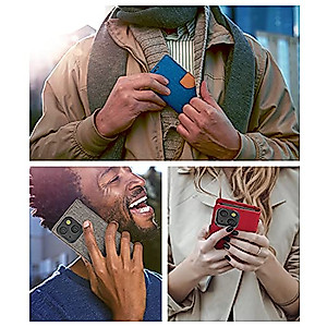 GOOSPERY Canvas Wallet Designed for Apple iPhone 13 Wallet Case, Stylish Denim Fabric Design [3 Card Slots & 1 Side Cash Pocket] [Standing Feature] Card Holder Flip Phone Cover - Gray