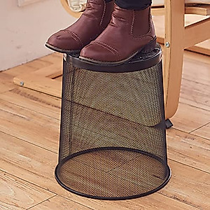 SHSYCER Black Mesh Trash Cans, 10-Pack 6 Gal Mesh Office Trash Can, Open Metal Wire Wastebaskets, Waste Basket Trash Can for Near Desk,Recycling Garbage Container Bin for Office, Home,School