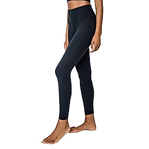 Yogalicious High Waist Ultra Soft Lightweight Leggings - High Rise Yoga Pants - Black Lux 25" - Large