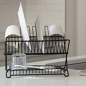 Better Houseware 1483 Junior Folding Dish Rack, Black