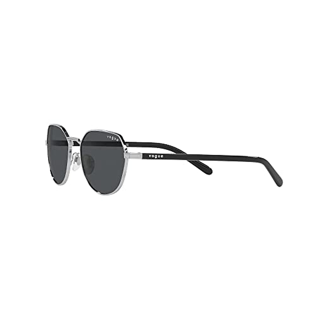 Vogue Eyewear Woman Sunglasses Silver Frame, Dark Grey Lenses, 53MM