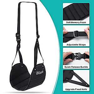 Airplane Foot Hammock | Adjustable Travel Footrest with Memory Foam | Portable Footrest Under Desk for Work Or Travel Relaxation | Comfortable Flight Carry-on Foot Rest - Black