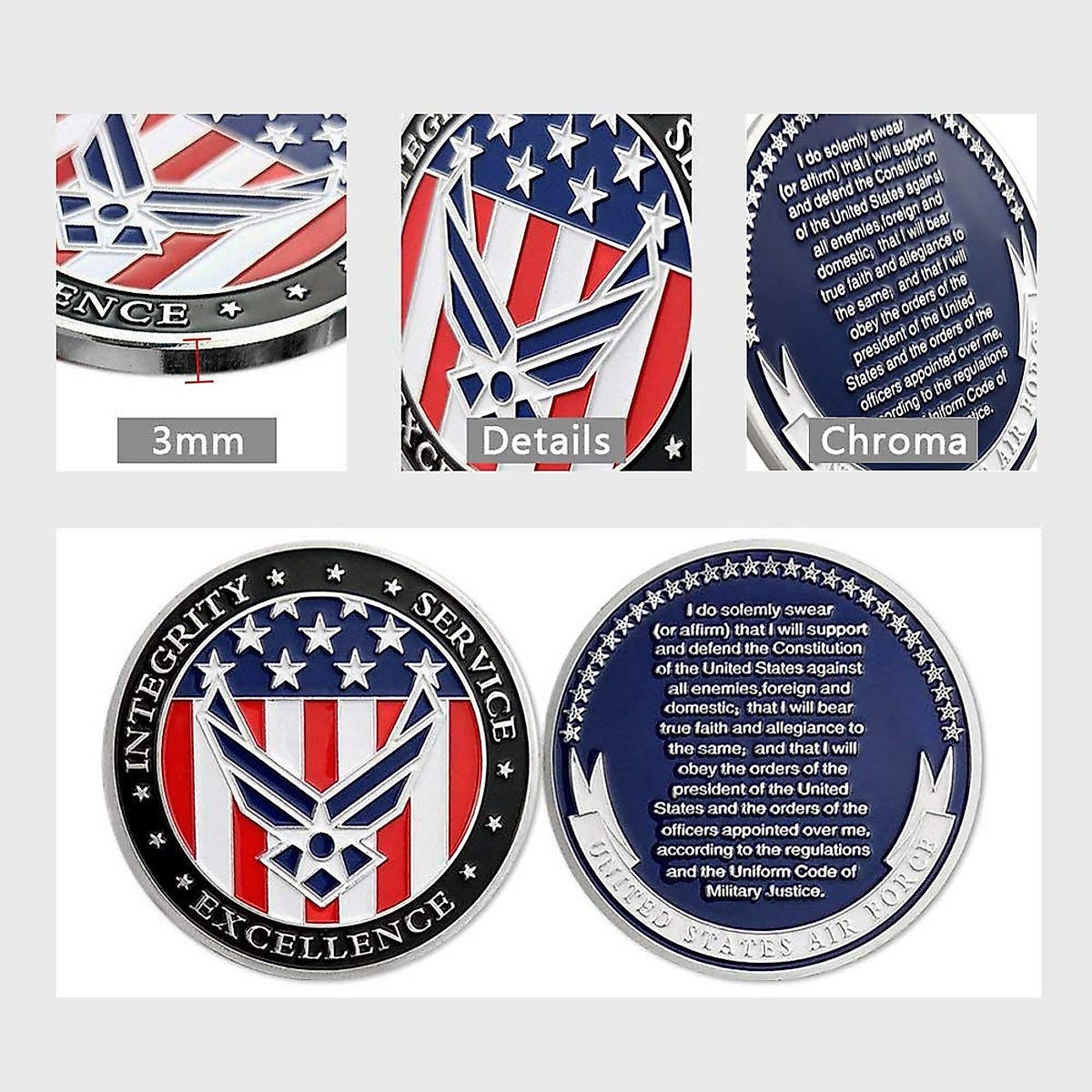 US Air Force Oath Challenge Coin for Airman's Gifts