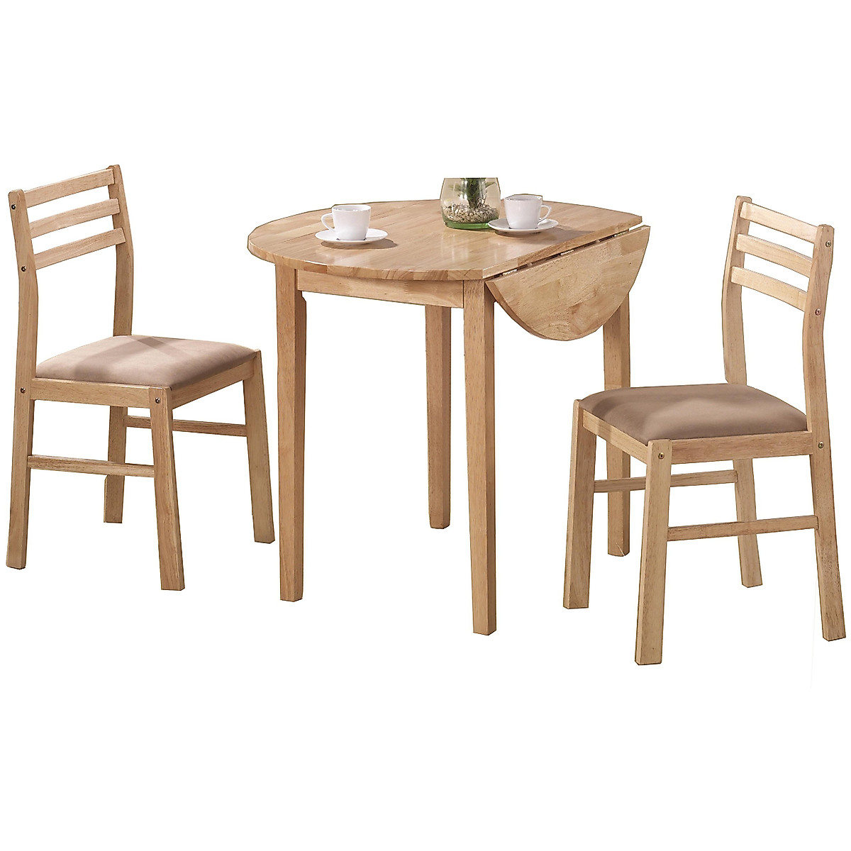 Coaster 3-Piece Dining Set with Drop Leaf Beige and Natural