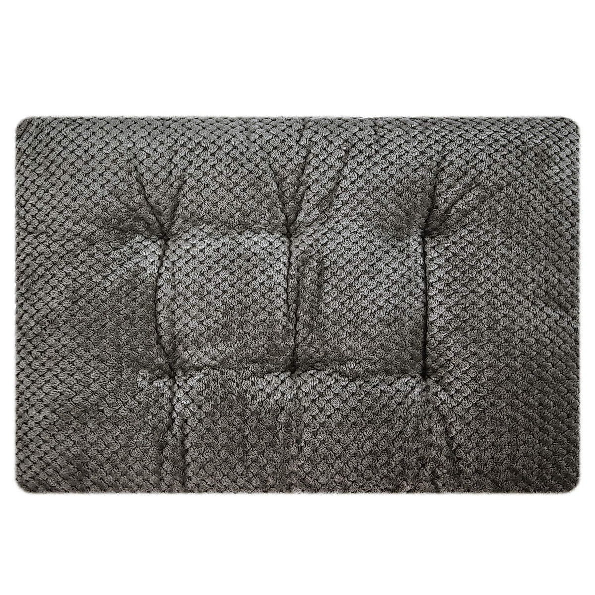 WONDER MIRACLE Fuzzy Deluxe Pet Beds, Super Plush Dog or Cat Beds Ideal for Dog Crates, Machine Wash & Dryer Friendly (15" x 23", S-Eagle Grey)