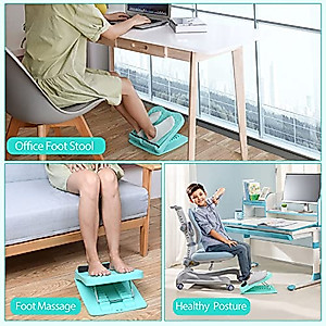 Slant Board for Calf Stretching, Adjustable 8 Level Non-Slip Balance Board,Under Desk Footrest with Massage,Office Foot Rest for Under Desk at Work,Multi-Functional Stretchers for Ankles and Legs