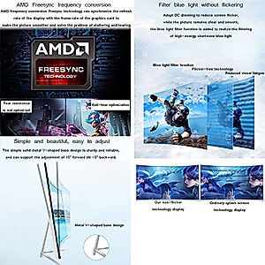 YILANJUN Monitor, Display, 24272832 Inch CurvedStraight Screen 6075144240 Hz WhiteBlack-redBlack (Multiple Specifications), 32-inch curved gaming 2K75hz1K144hz white