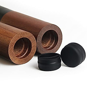Pepper Grinder, Wood Pepper Grinder Pepper Mill, YFWOOD Manual Salt Grinder Adjustable Refillable Wooden Pepper Mill Salt - Gift（Black -1 Piece）