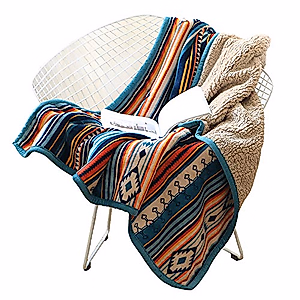 UKELER Fleece Bed Throws 50 x 60 Inch Boho Warm Soft Fluffy Bohemian Throw Blanket Perfect for Bed, Sofa, Couch, Office