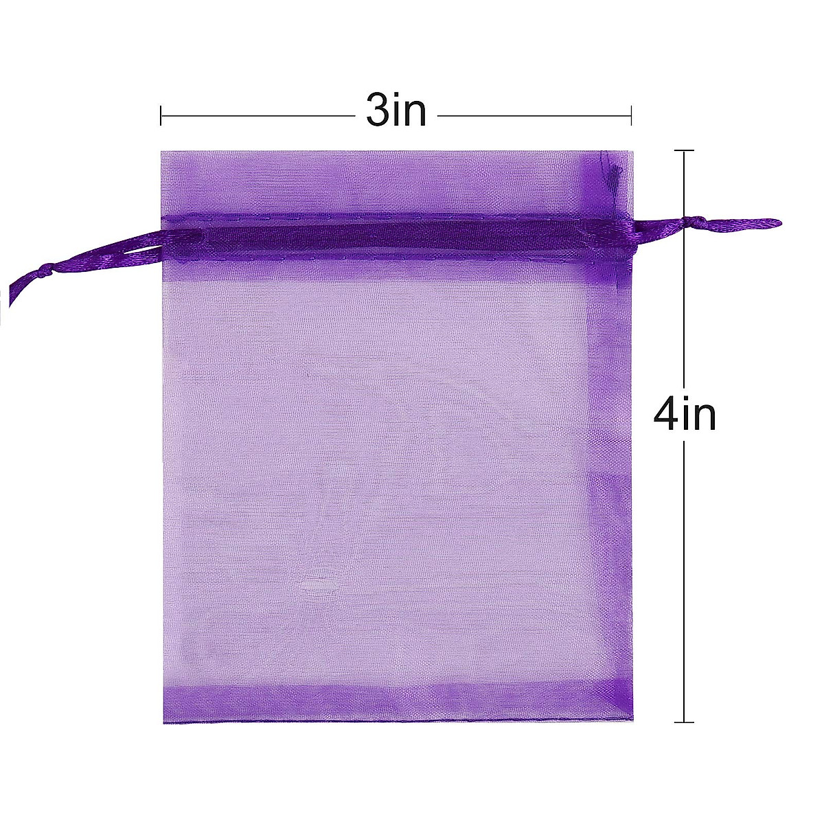 Lautechco 100Pcs Organza Bags 3x4 inches Purple Organza Gift Bags Small Mesh Bags Drawstring Gift Bags Christmas Drawstring Organza Gift Bags (3x4 inches Purple)