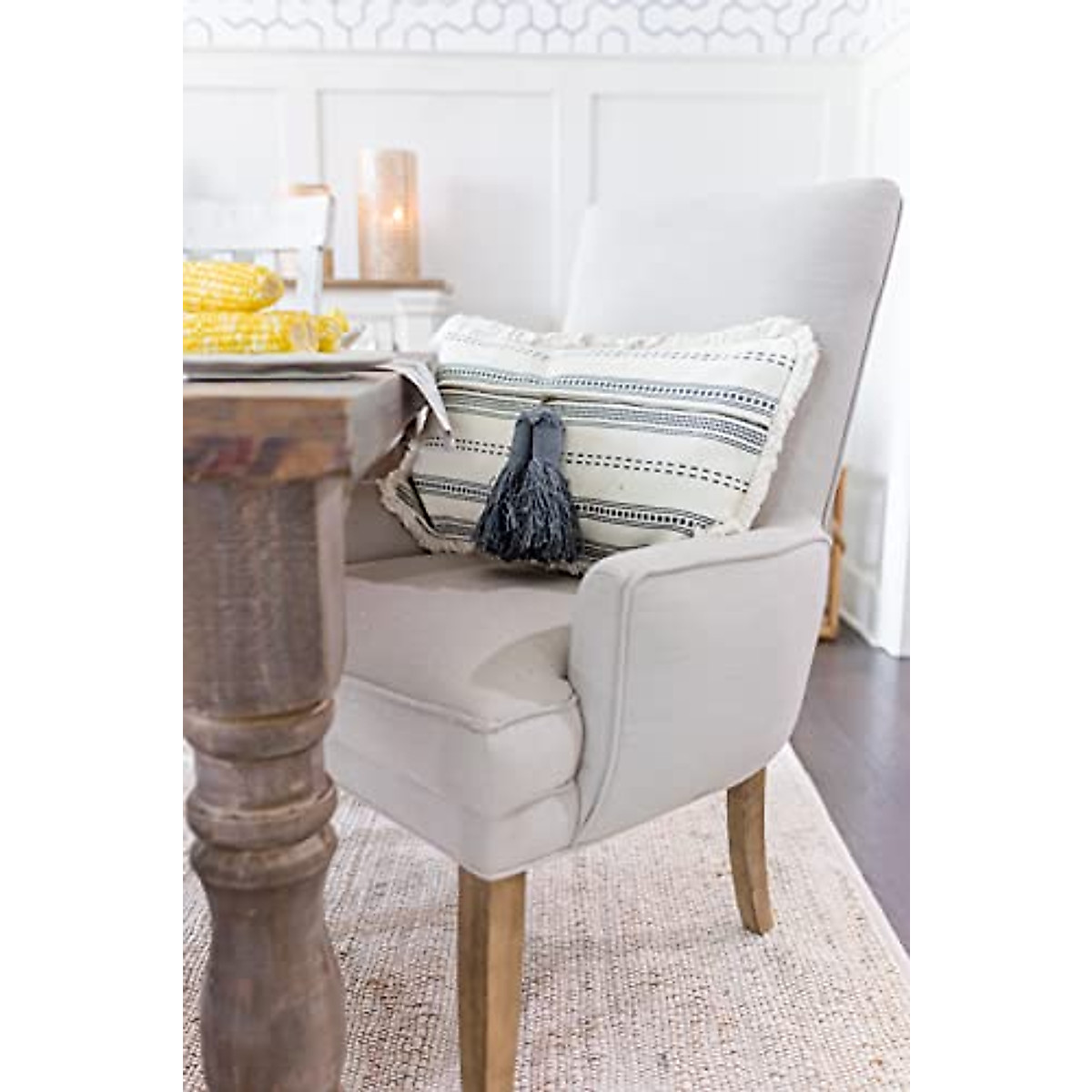 Mud Pie Tassel Fringe Pillow, Lumbar