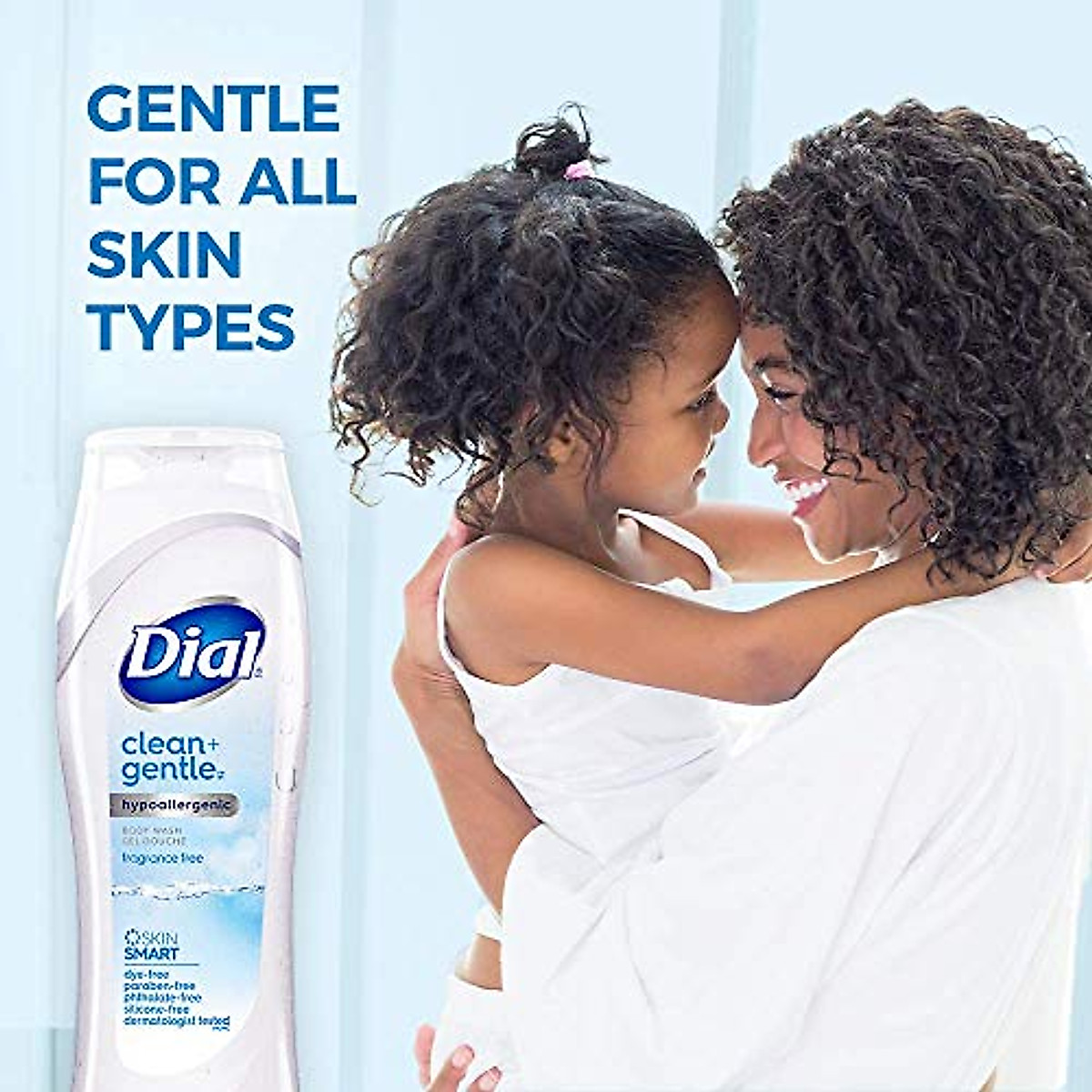 Dial Clean + Gentle Body Wash, Fragrance Free, 16 fl oz (Pack of 6)