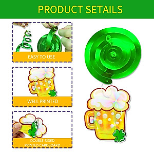 St Patricks Day Decorations 24 PCS, Shamrock LUCKY Banner Garlands Clover Hanging Swirls Irish Decor for Home Saint Patrick Party Supplies