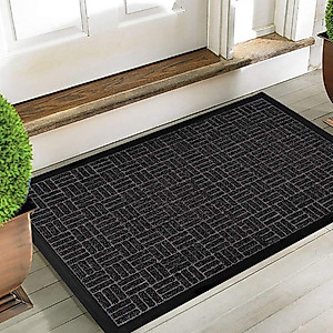Amagabeli Large Outdoor Door Mats Rubber Shoes 36" x 24" Heavy Duty Low Profile Rug for Front Door Entrance Outside Patio Garage High Traffic Areas Indoor Waterproof