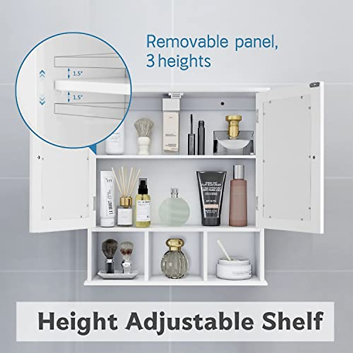 TaoHFE White Bathroom Wall Cabinet and White Bathroom Storage Cabinet Set,Towel Cabinet for Bathroom Floor Cabinet and Bathroom Medicine Cabinet Set