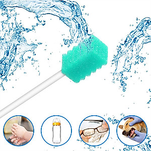 (50 Pack) Disposable Oral Swabs, Sterile Dental Sponge Swabsticks Unflavored for Mouth & Gum Cleaning