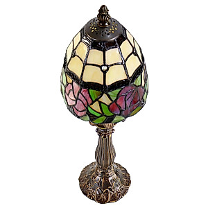 Dale Tiffany TA70711 Enid Table Lamp, Antique Brass and Art Glass Shade, 16.00x5.75x5.75