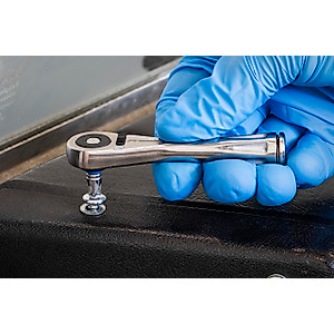 Sealey AK6962 Bit Driver Micro Stainless Steel Ratchet, 1/4 Hex, 85mm x 123mm x 42mm, Silver