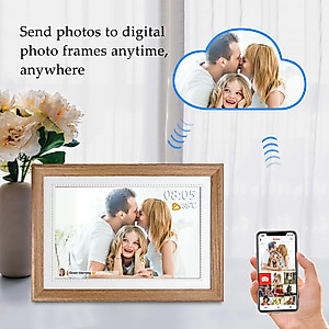 FRAMEO 10.1inch Digital Picture Frame WiFi Smart Digital Photo Frame 1280 * 800 IPS HD Touch Screen, 32GB Memory, auto-Rotate, use “FRAMEO”APP Instantly Shares Photos and Videos-Best Gift