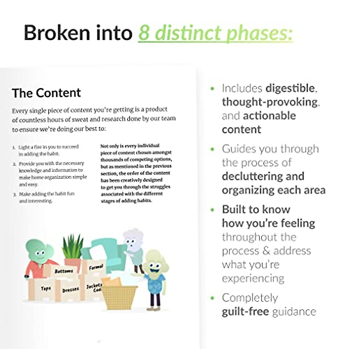 The Home Organization Sidekick Journal by Habit Nest. A Step-by-Step Guide to Declutter, and Organize your Home. Coaches you through Decluttering your Home, Room by Room.