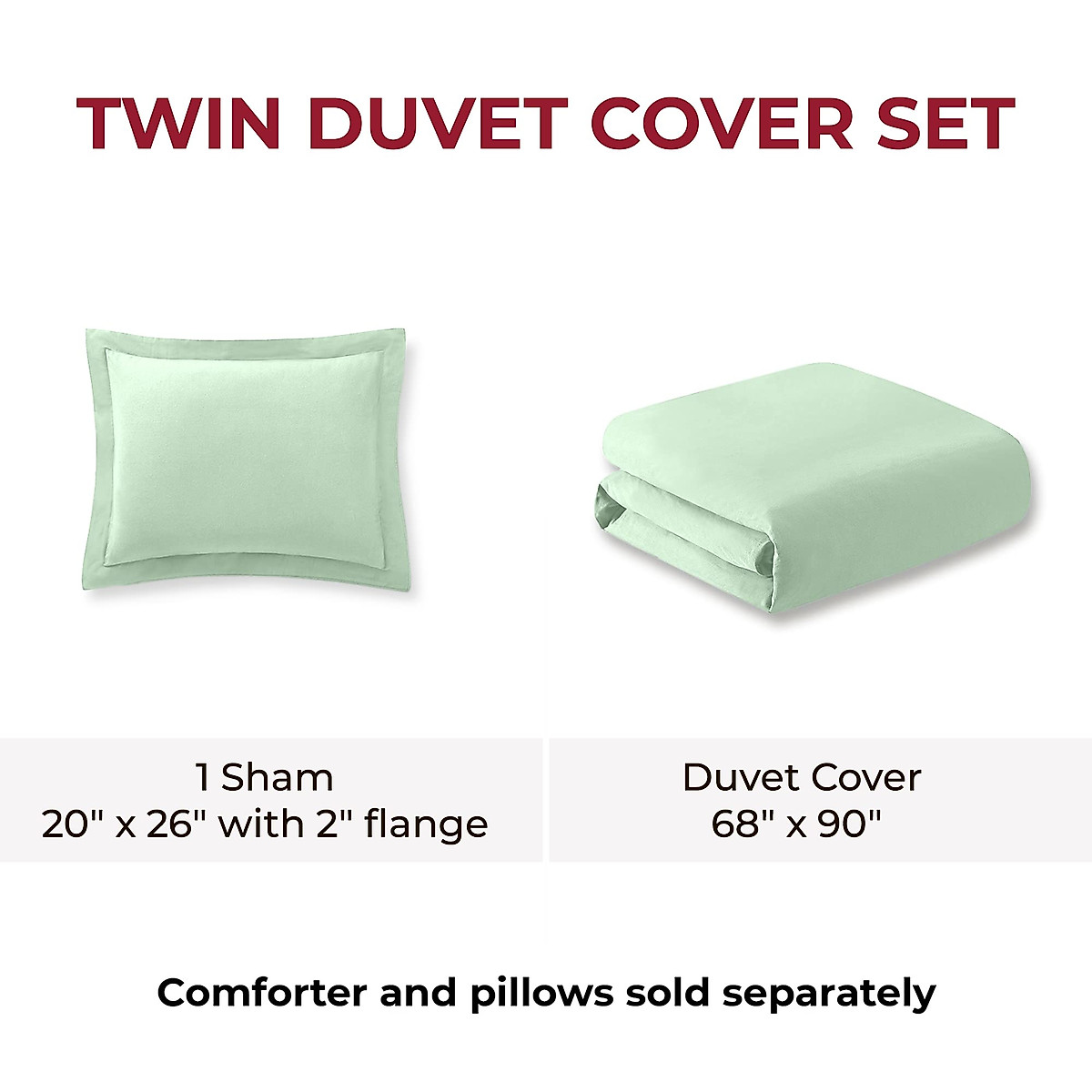 Mellanni Duvet Cover Set - Soft 100% Organic Cotton Bedding Sets & Collections - Button Closure & Corner Ties (Twin, Sage)