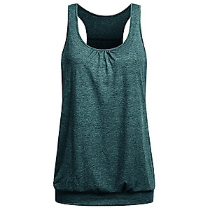 Aniywn Womens Workout Tank Tops Yoga Athletic Sleeveless Racerback Basic Comfy Summer Loose Fit Tops T Shirts Green