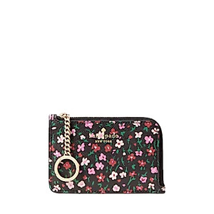 Kate Spade New York Schuyler Medium L Zip Card Holder (black floral multi)