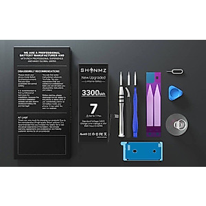 SHENMZ 3300mAh Battery for iPhone 7, 2023 New (Upgraded) Replacement Battery for iPhone 7 Model A1660/A1778/A1779 with Repair Tool Kits