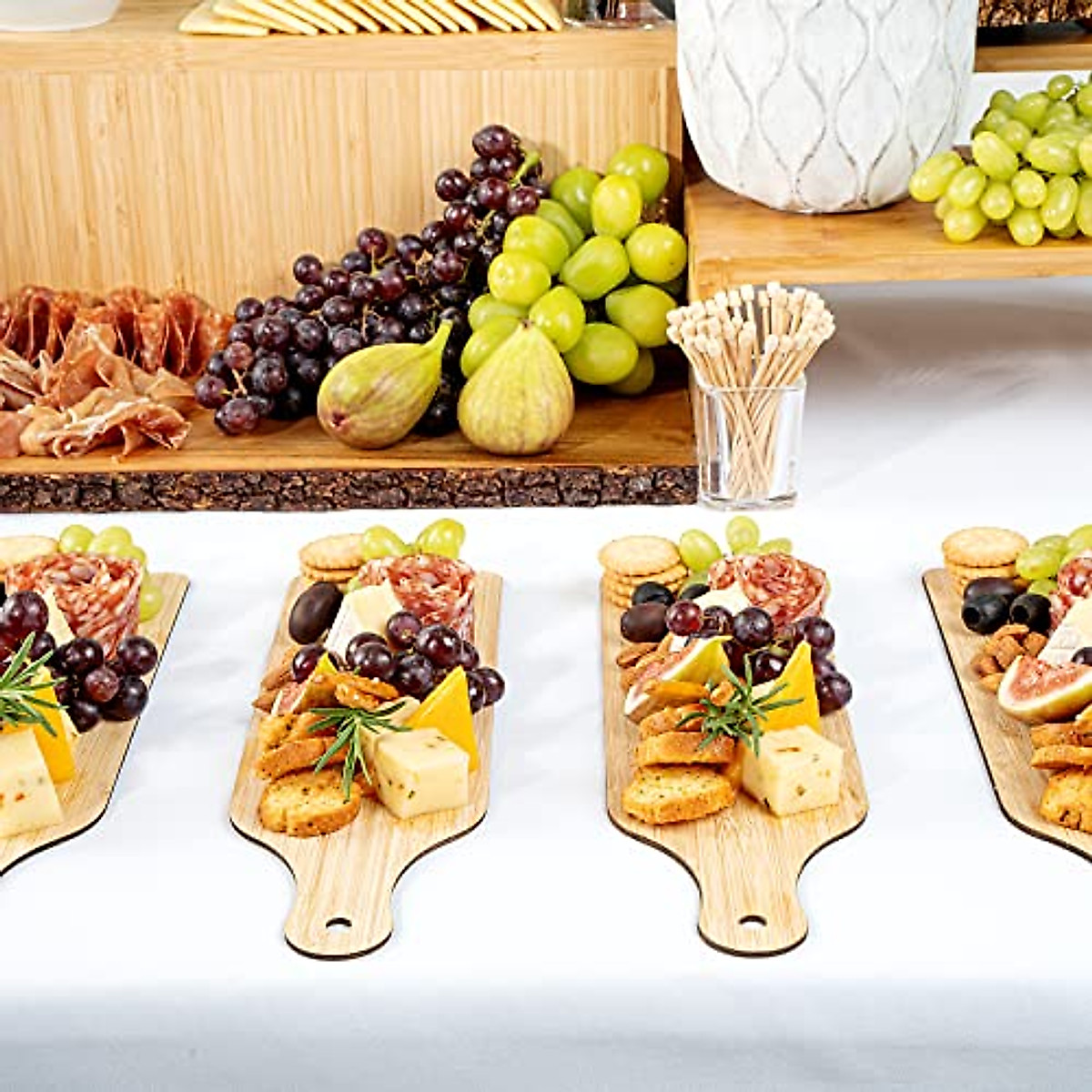 Restaurantware Nature Tek Bamboo Disposable Cheese/Charcuterie Board - 11 3/4" x 3 1/2" - 2 count box