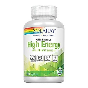 SOLARAY High Energy Multivitamin | Once Daily, Timed-Release Formula | Whole Food & Herb Base | Non-GMO