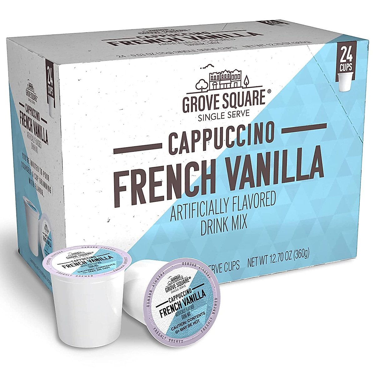 Grove Square Cappuccino, French Vanilla, 24 Count Single Serve Cups