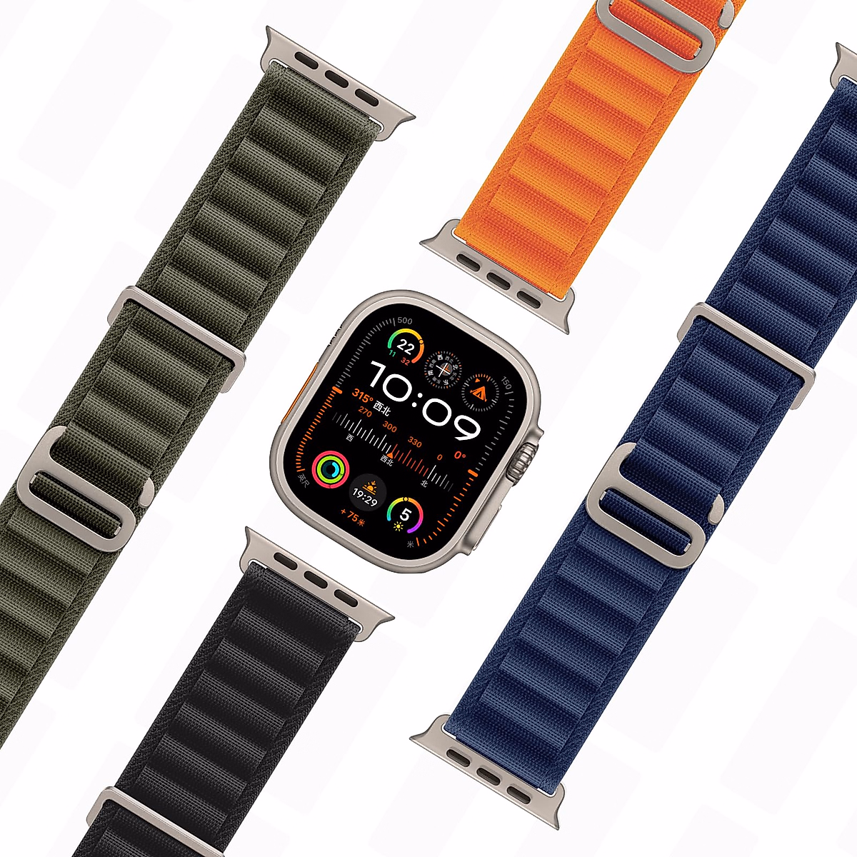 Honeystraper Alpine Loop Compatible with Apple Watch Ultra 2/Ultra Band 49mm 45mm 44mm 42mm for Men, Nylon Sport Bands Strap with Titanium G-Hook for iWatch Ultra Series 9 8 7 6 5 4 3 2 1 SE