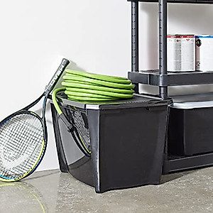 Life Story Black 20 Gal Stackable Organization Storage Box Container (7 Pack)