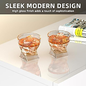 MU Modern 70" TV Fireplace Stand with 12-Color LED Lights & 12-Color Flame, High Gloss Floating Fireplace Entertainment Center with 36" Electric Fireplace (White, 70" TV Stand)