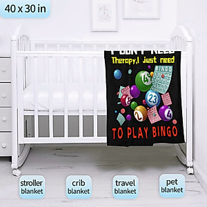 SANBOBO I Don't Need Therapy, I Just Need to Bingo Flannel Fleece Blanket Throw Couch Microfiber Soft Cozy Lightweight Luxury Bed Blanket 80"x60"for Adult