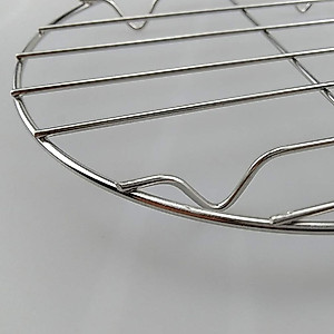 PartyKindom Grill Turkey Rack Food Steamer Round Baking Rack Wire Rack Cooling Rack Stainless Steel Roasting Rack Dish Steam Rack Baking Supplies Meat Net Grilling Rack Pots and Pans Tray