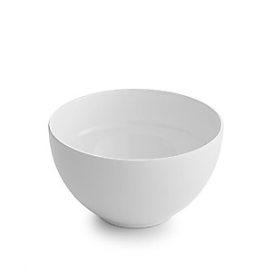 nambe Skye Collection All-Purpose Ceramic Bowls, White, Dishwasher & Microwave Safe, 5.75- inch, Bowls for Cereal, Soup, Rice, Pasta, Salad, and Oatmeal, Set of 4