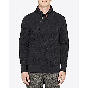 Billy Reid Men's Diamond Quilt Shawl, Dark Navy, Large