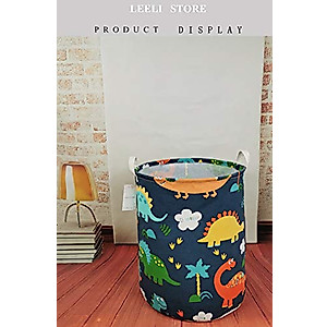 LEELI Laundry Hamper with Handles Collapsible Canvas Laundry Basket,Waterproof Storage Basket Home Organizer for Nursery,Clothes,Toys,Baby Hamper