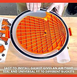 The Dustopper PRO, Separator Only (elbows & hose sold separately). Up to 99.9% efficient, low-profile dust separator connect to existing 2-1/2" hoses & fittings. Gasket & latches fit well to bucket.