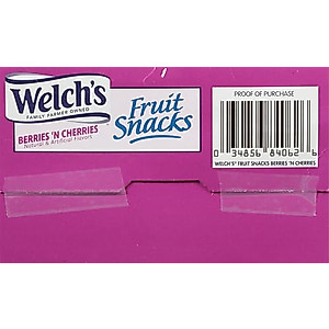Welch's Fruit Snacks, Berries 'n Cherries, Perfect for School Lunches, Gluten Free, Bulk Pack, Individual Single Serve Bags, 0.8 oz (Pack of 40)