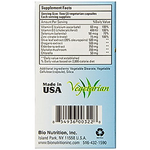 Bio Nutrition Immune Wellness Olive and Oregano Vegi-Caps, 60 Count