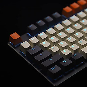 Carbon Miami PBT Double Shot Shine Through ANSI Backlit Keycaps for MX Mechanical Keyboard Melody 96 KBD75 68 61 87 104 Keychron(Only Keycap) (Carbon)