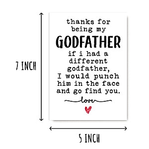NTVShop Thanks Card - For Being My Godfather Card - Funny Birthday Card - Humorous Godfather Christmas Keepsake - Gift For Him