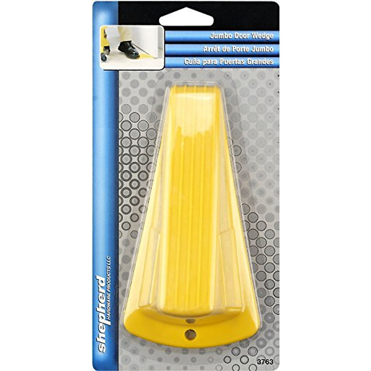 Shepherd Hardware Available 3763 Heavy Duty Jumbo Rubber Door Wedge, Yellow, 3-1/2"