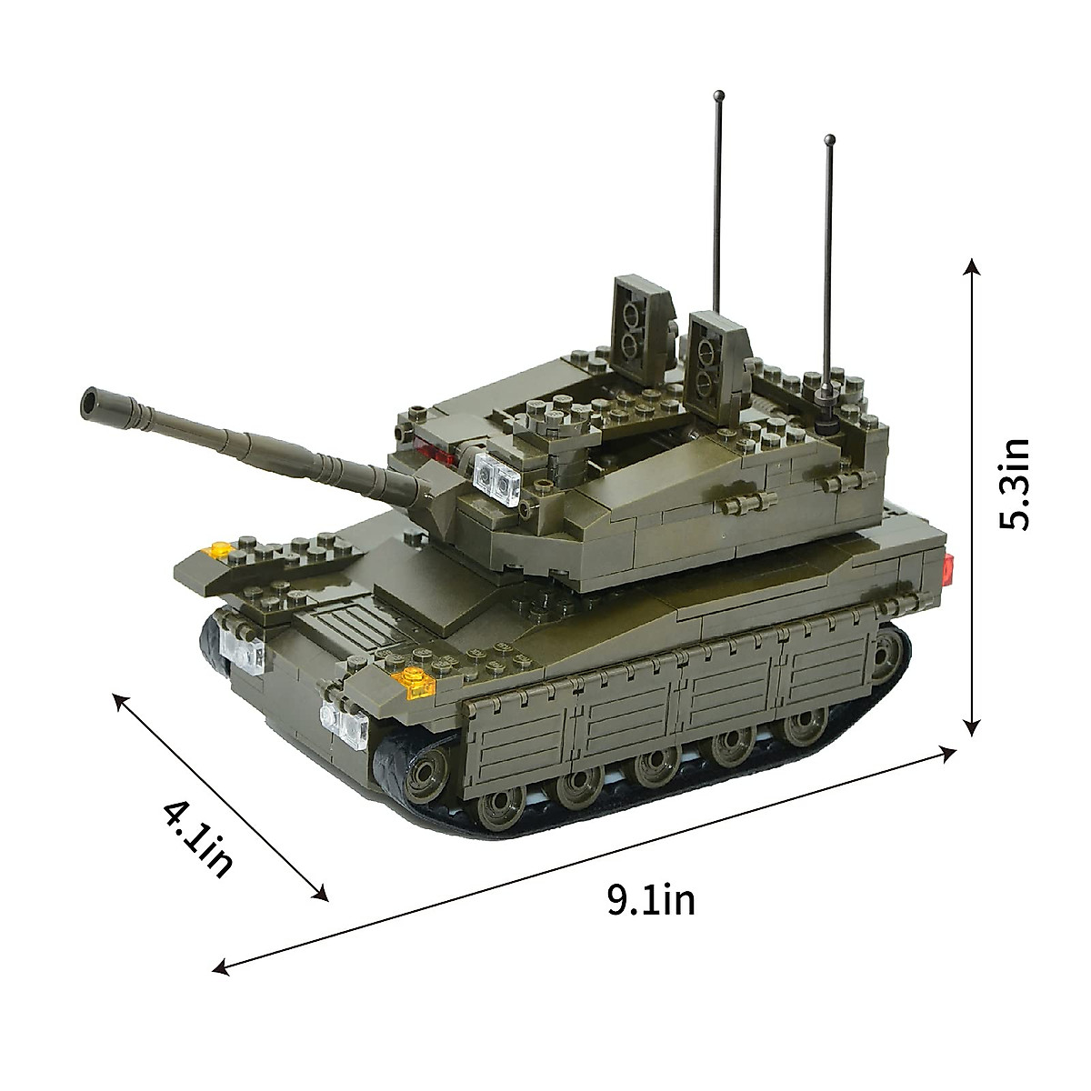 QLT Military Tank Building Blocks Set,Merkava WW2 Military Tank Armed Tank with 5 Soldier Figures,Toys Gift for Boys 8-12(343 Pcs)