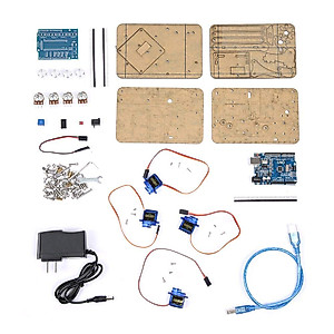 Simlug DIY Assembly Mechanical Arm,4 DOF Robot Claw Kit Acrylic for Arduino Robotics SNAM1900