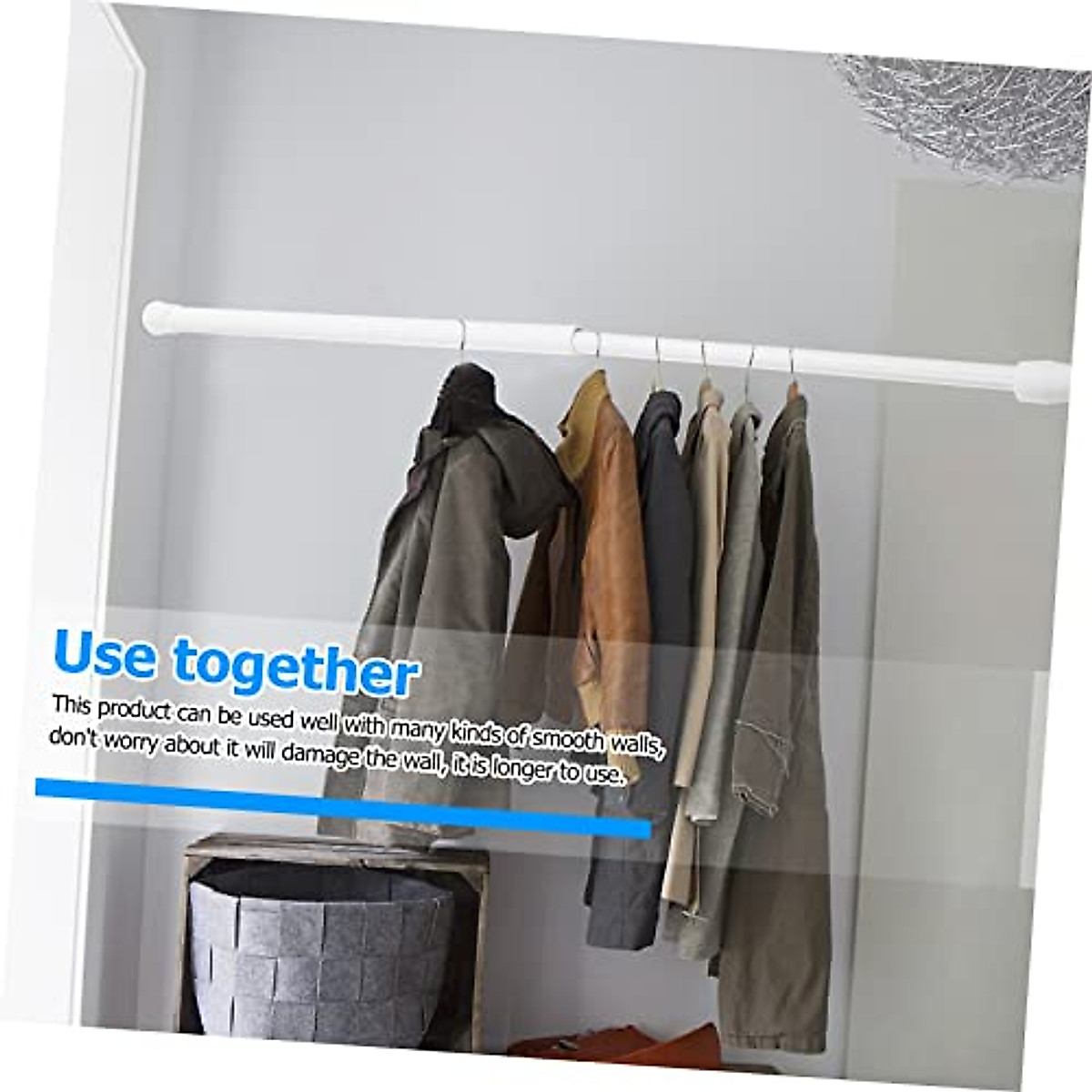 Cabilock 1 Set Telescopic Rod Nail- Free Tension Rod Drying Support Rods Curtain Spring Tension Rod Metal Hangers Heavy Duty Heavy Duty Brackets Shower Curtain Holders Bathroom Curtain Rod